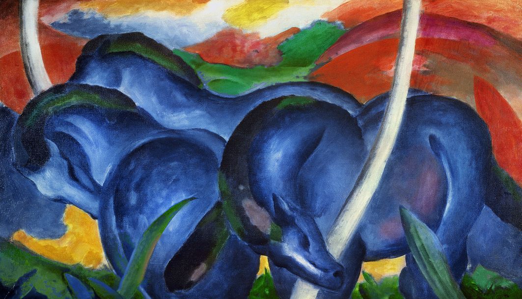 os grandes cavalos azuis, 1911 por Franz Marc (1880-1916, Germany ...
